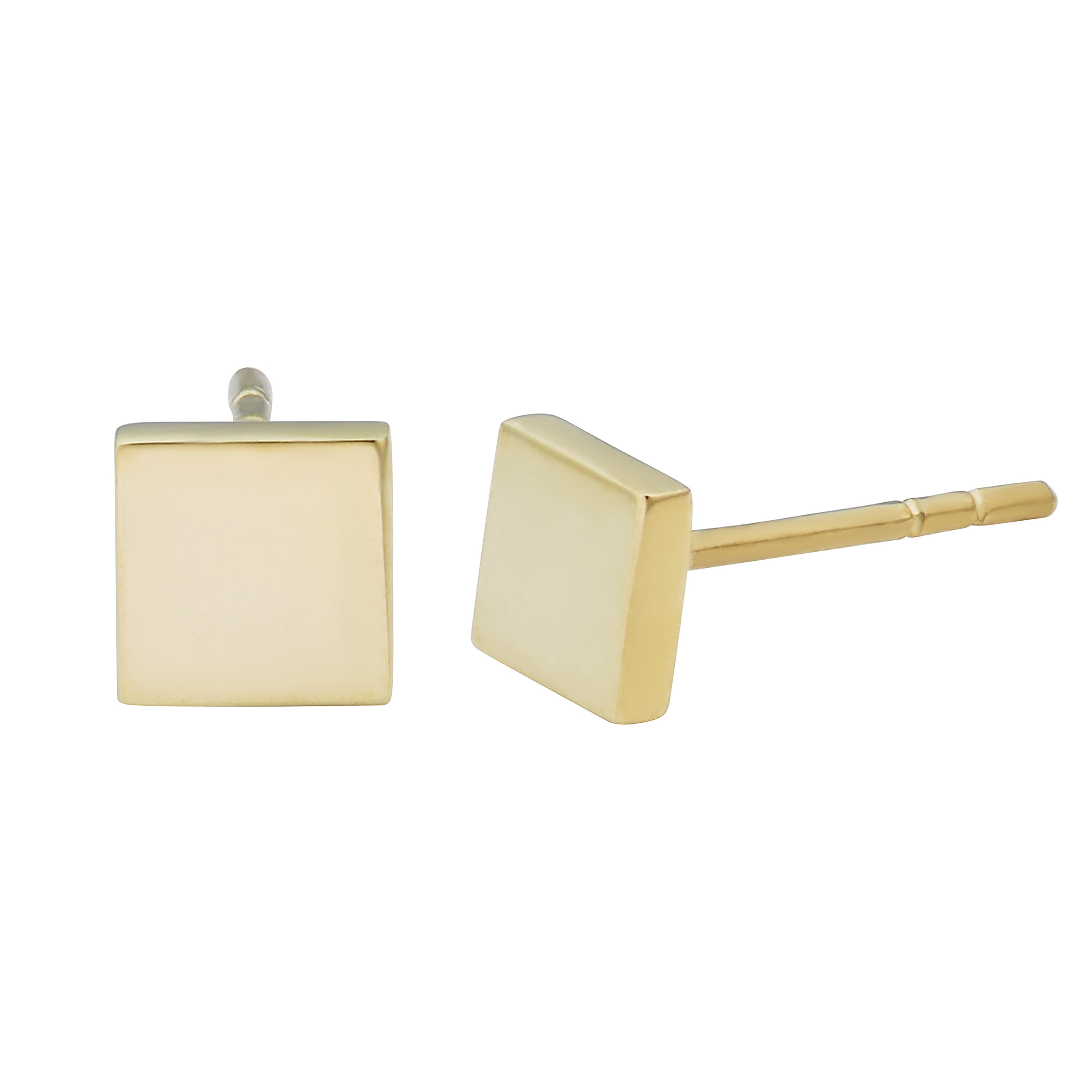 KoolJewelry 14k Yellow Gold Polished Small Square Stud Earrings ...