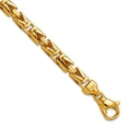 14k Yellow Gold Polished Solid 4.4mm Byzantine Chain Bracelet 8 Inch ...