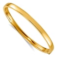 14k Yellow Gold Polished Solid 5mm Square Tube Hinged Bangle Bracelet ...