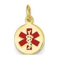 14k Yellow Gold Red Enamel Medical Alert Jewelry Pendant Charm Necklace ...