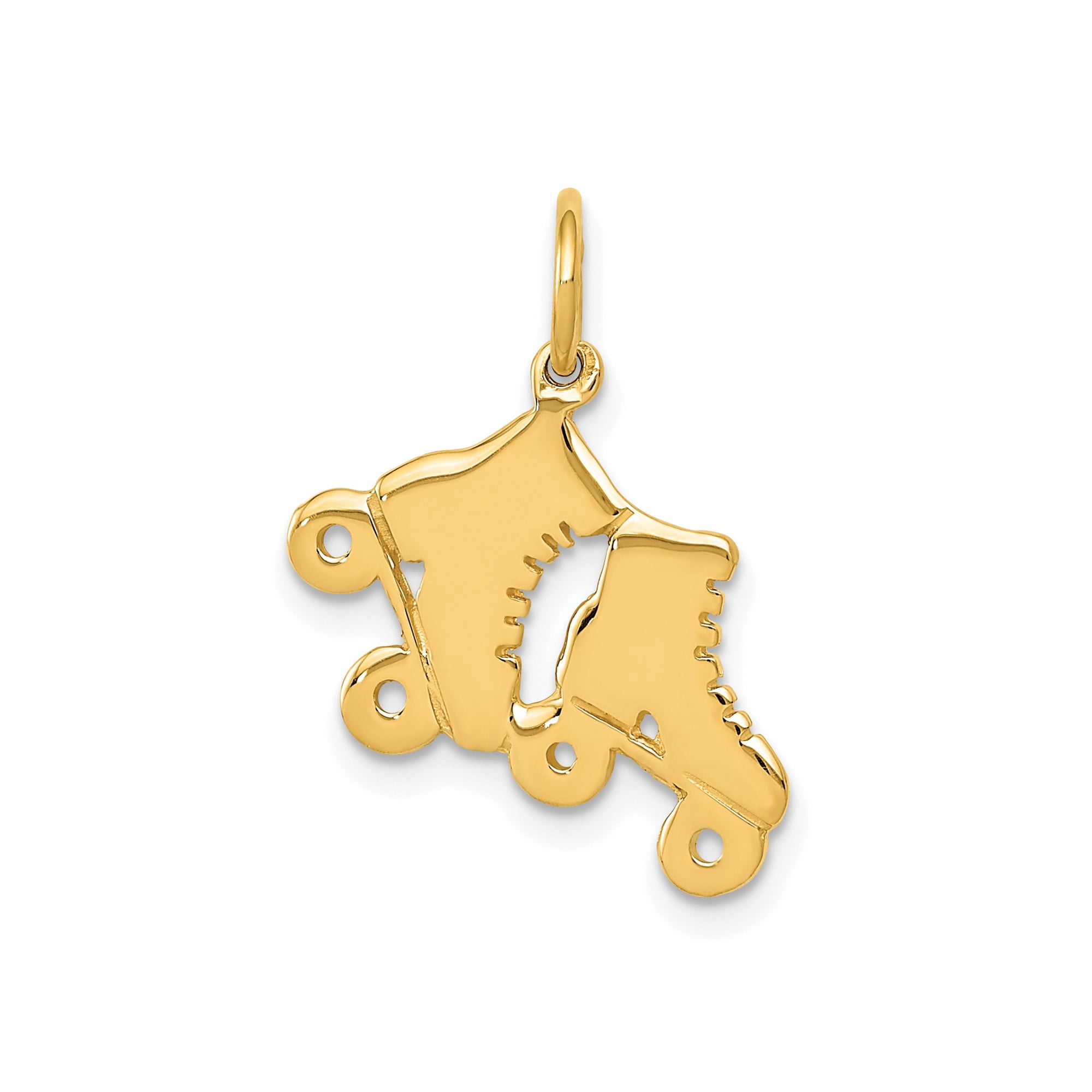 14k Yellow Gold Roller Skate Pendant Charm with Cut-Out Design, Unisex ...
