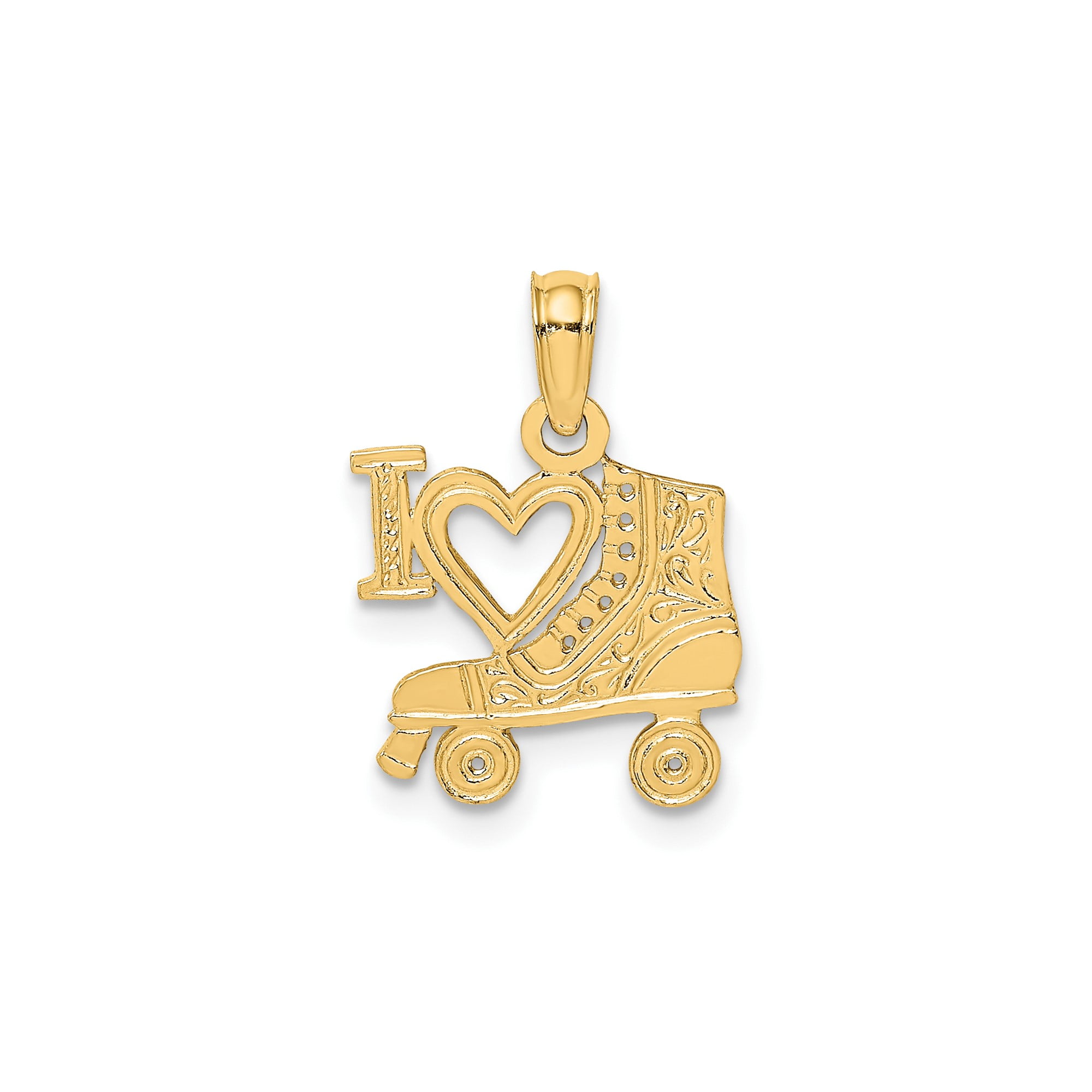 14k Yellow Gold Roller Skate Pendant for Women or Teens, Vintage Style ...