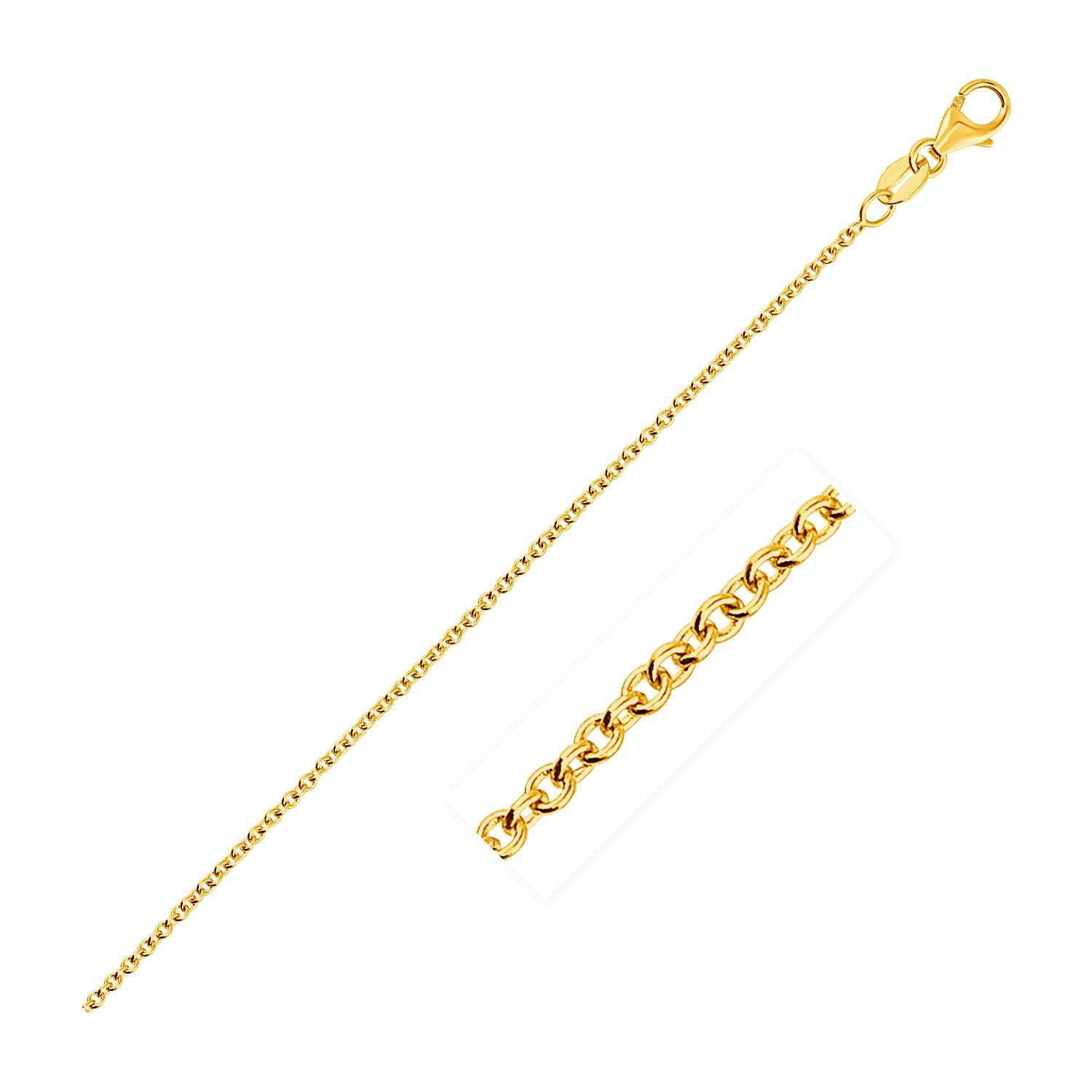 14k Yellow Gold Round Cable Link Chain (1.30 mm) - Walmart.com