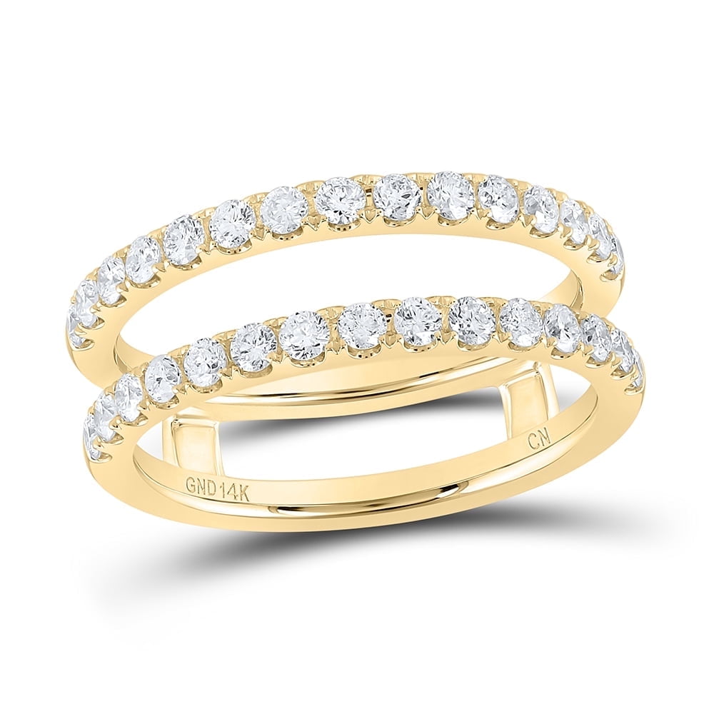 14k Yellow Gold Round Diamond Wrap Ring Guard Enhancer 3/4 Cttw ...
