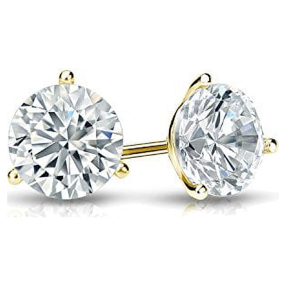 14k Yellow Gold Round Lab Grown Diamond Stud Earrings (1/2cttw, E-F ...