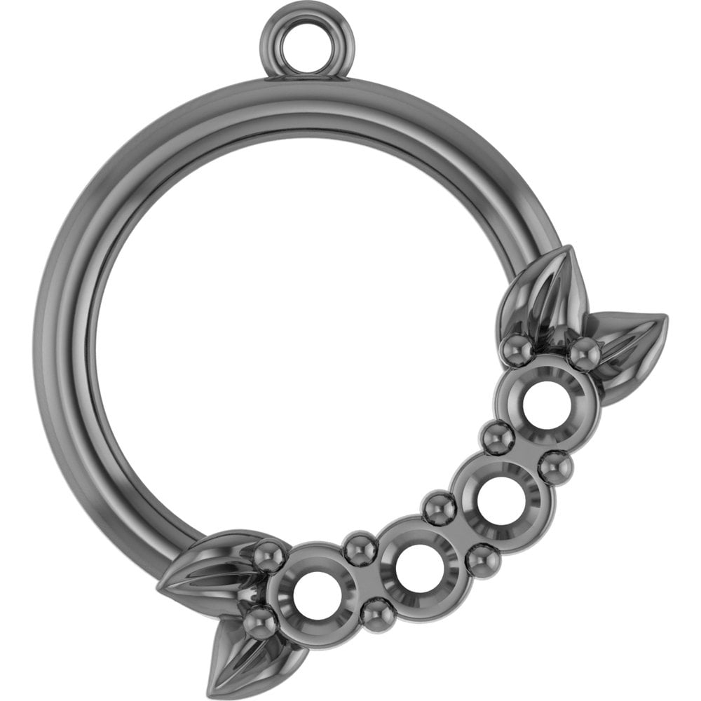 14k Yellow Gold Round Shape 4-Stone Leaf Family Necklace Fine Jewelry ...