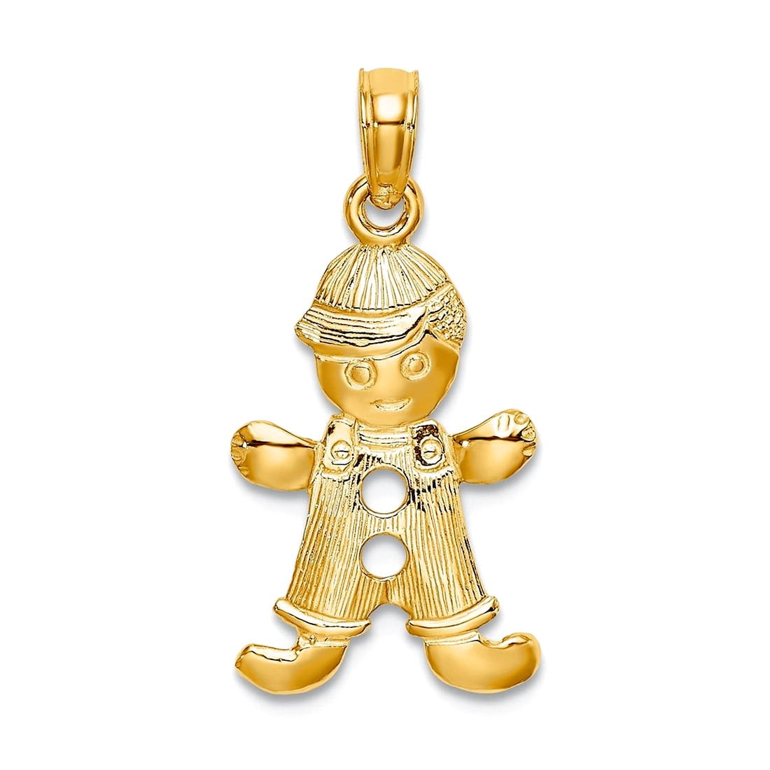 14k Yellow Gold Satin Polished Playful Cut Out Buttons Pendant Necklace ...