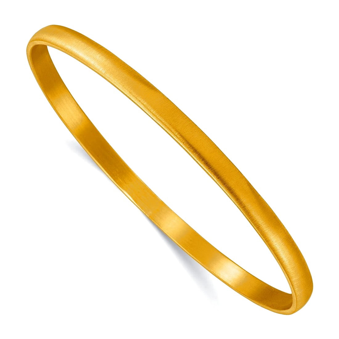 14k Yellow Gold Satin Solid 4.3mm Slip-on Bangle Bracelet Cuff Bracelet ...