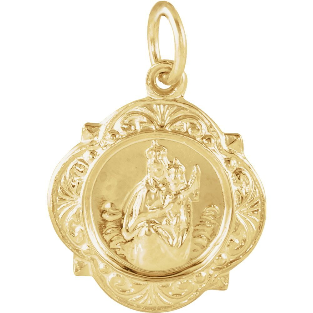 14k Yellow Gold Scapular Medal 12.14x12.09mm - 1.2 Grams - Walmart.com