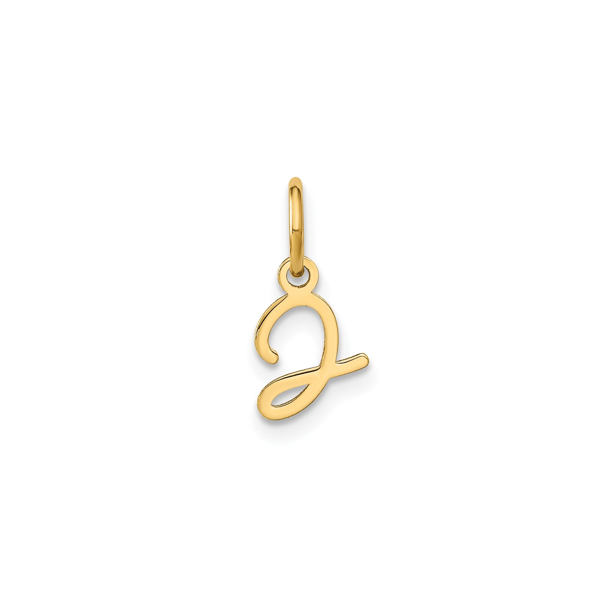 14k Yellow Gold Script Initial J Pendant for Women, Delicate Cursive ...