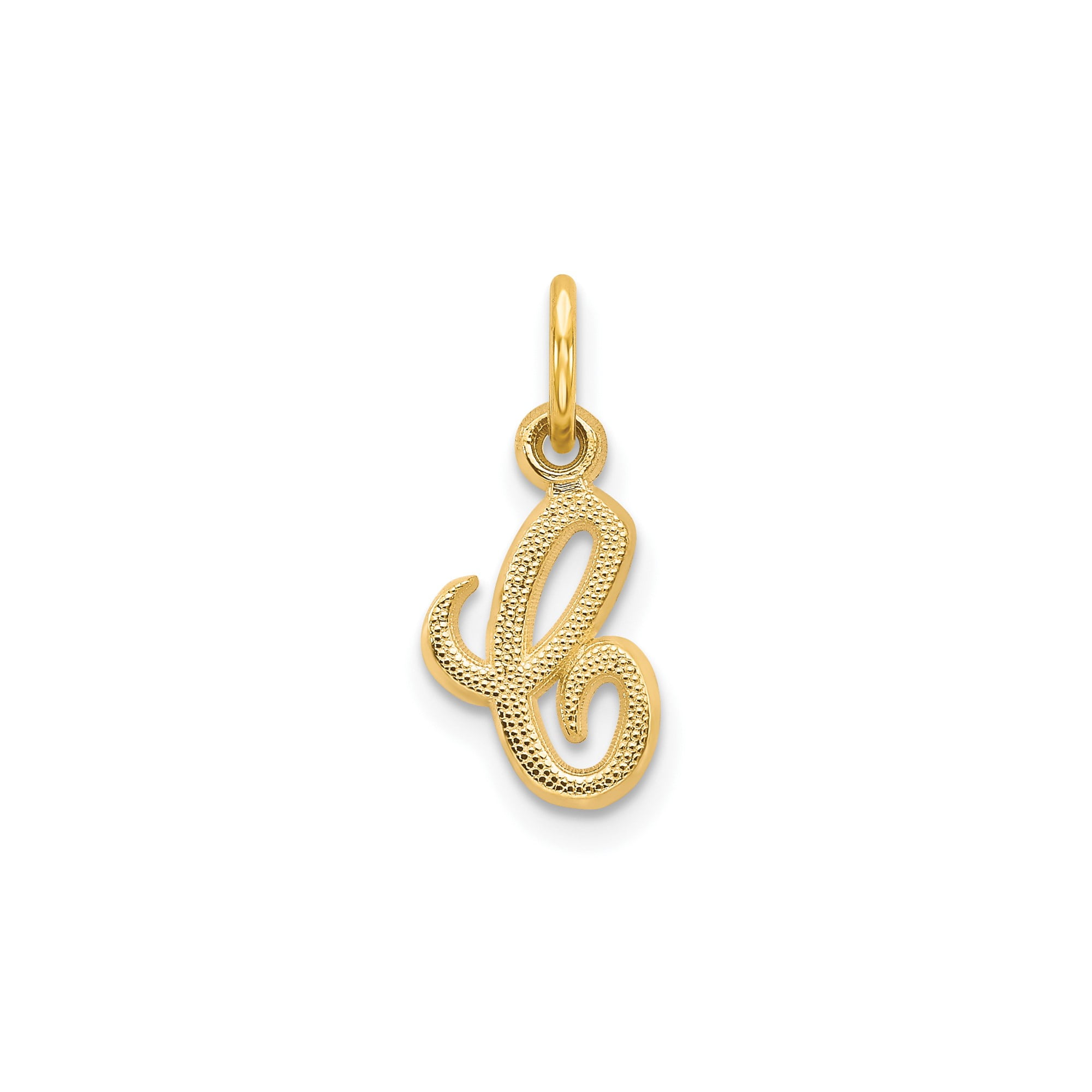 14k Yellow Gold Script L Pendant for Women or Unisex Wear, Textured ...