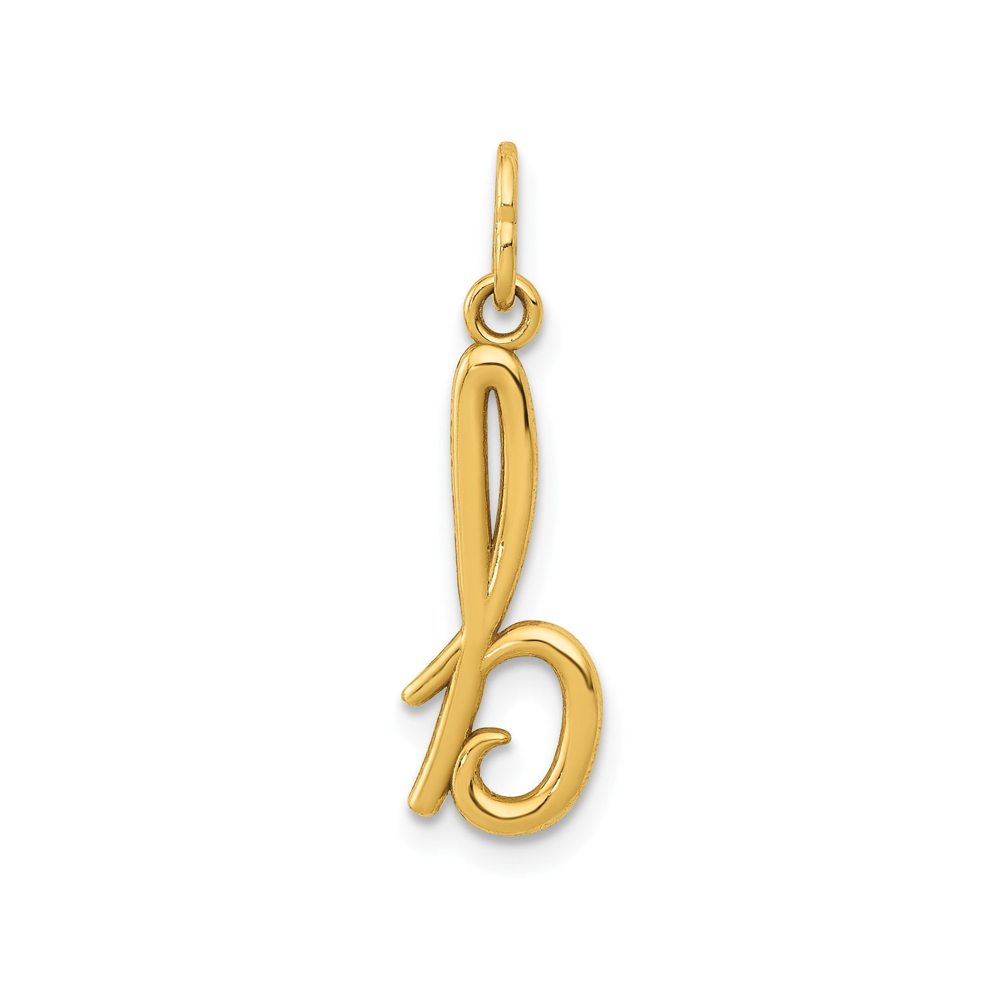 14k Yellow Gold Script Letter B Pendant for Women or Unisex Wear ...