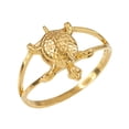 14k Yellow Gold Sea Turtle Ring (Size 7) - Walmart.com