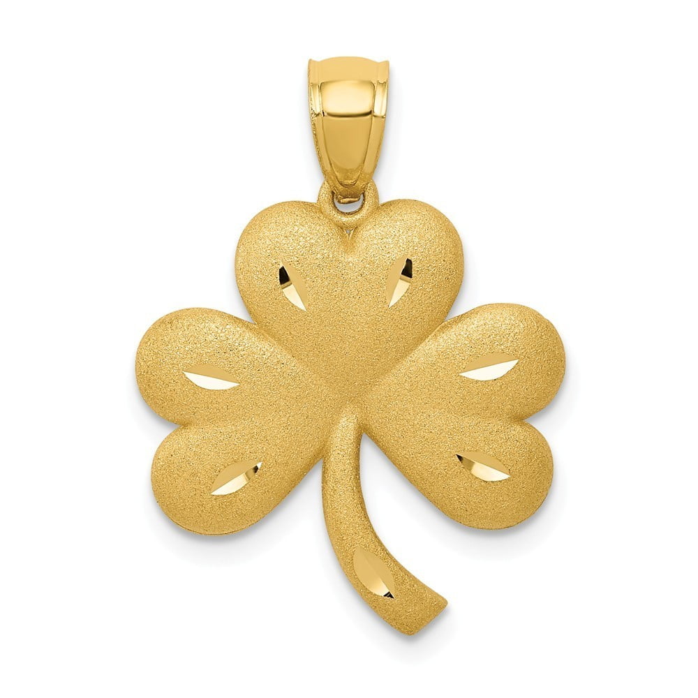 14k Yellow Gold Shamrock Charm - 2.0 Grams - Measures 27.8x19.5mm ...