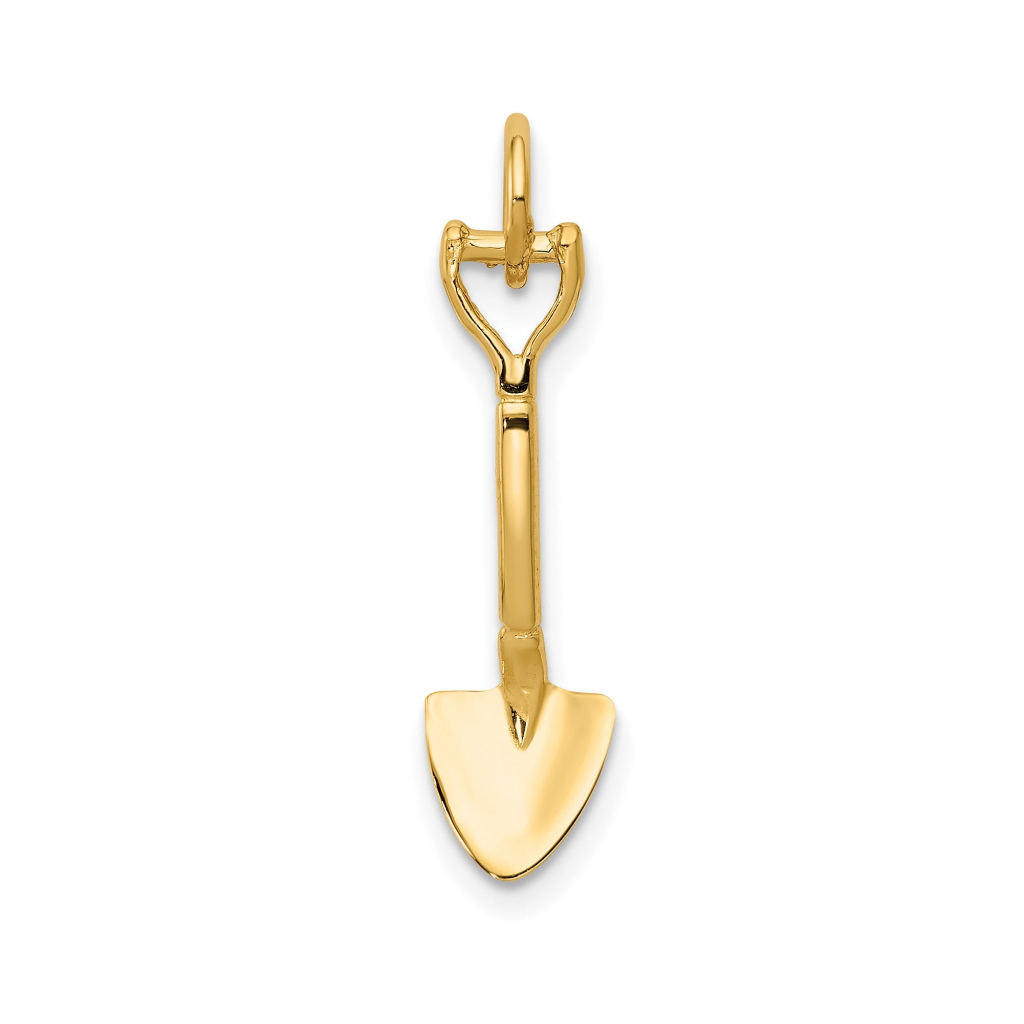 14k Yellow Gold Shovel Pendant Charm for Necklace Chains, Miniature ...
