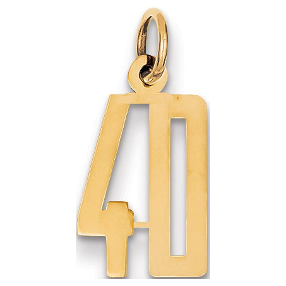 14k Yellow Gold Small Elongated Number 40 Charm Pendant - Walmart.com