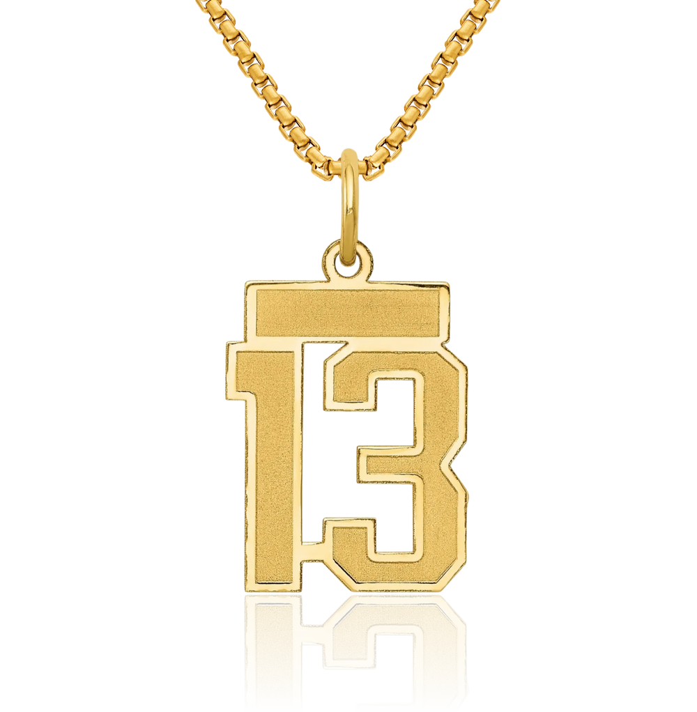 ICE CARATS 14K Yellow Gold Small Number 13 Charm Necklace Pendant ...