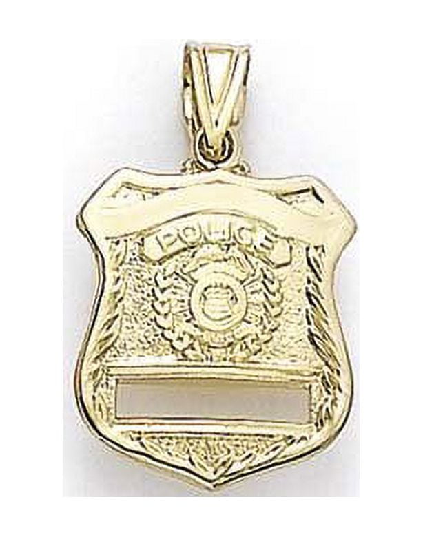 14k Yellow Gold Small Police Badge Pendant - 2.0 Grams - Walmart.com