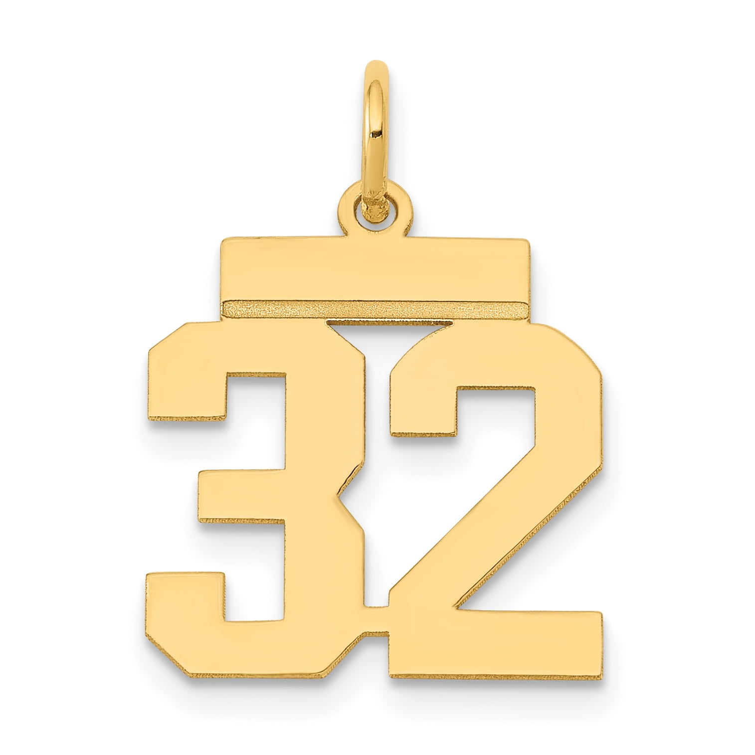 14k Yellow Gold Small Polished Number 32 Charm Pendant - Walmart.com