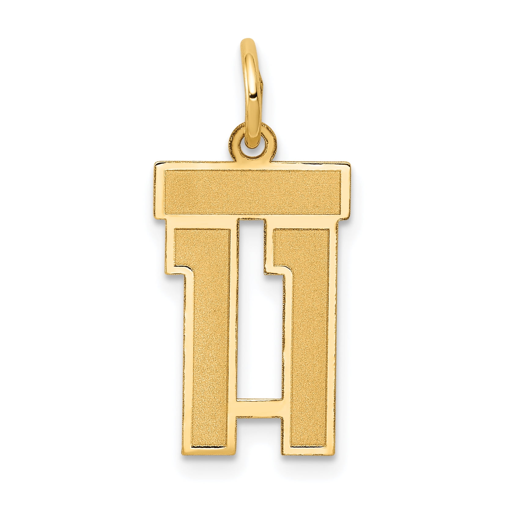 14k Yellow Gold Small Satin Number 11 Charm Pendant - Walmart.com
