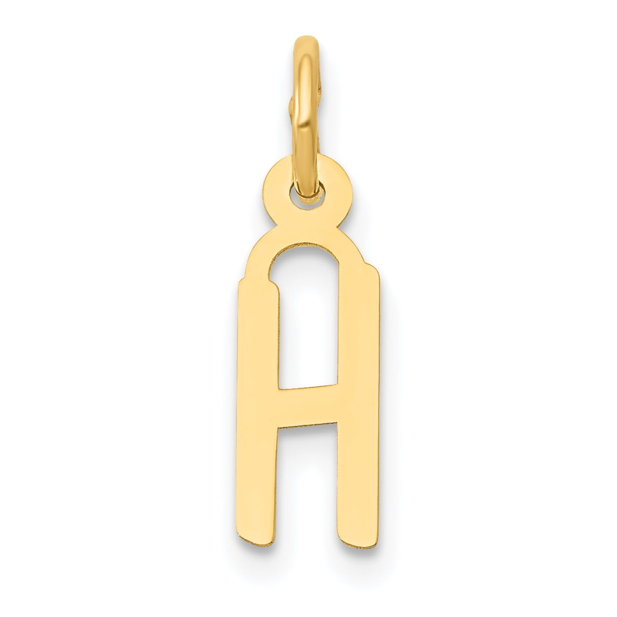 14k Yellow Gold Small Slanted Block Letter H Initial Monogram Name ...