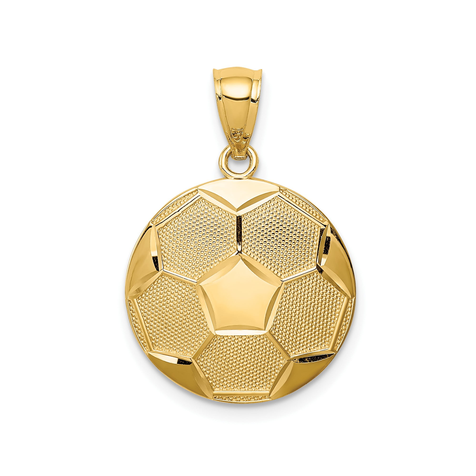 14k Yellow Gold Soccer Ball Pendant for Men or Unisex, Textured Sports ...