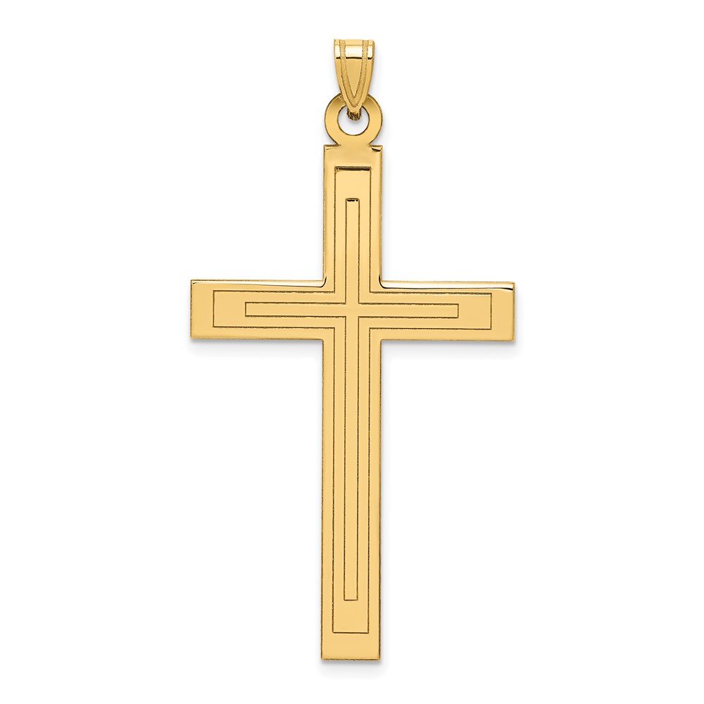 14k Yellow Gold Solid Cross Pendant Fine Jewelry For Women Gifts For ...