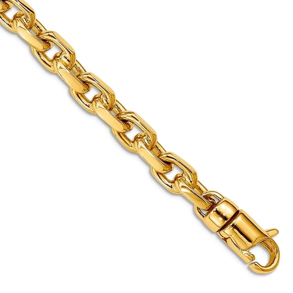14k Yellow Gold Solid Fancy Lobster Closure 5.6mm Polished Fancy Link ...