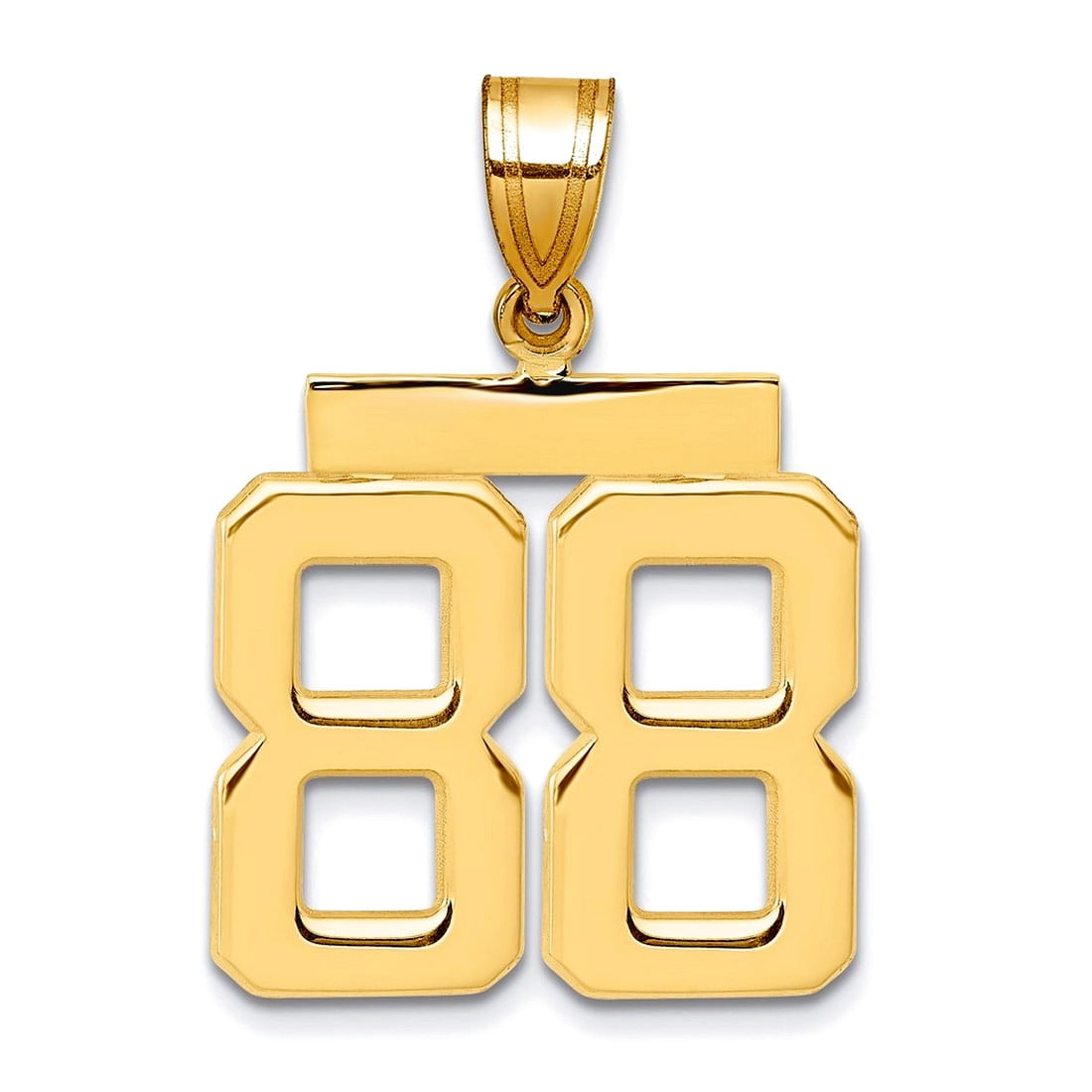 14k Yellow Gold Solid Medium Polished Sport game Number 88 Charm 22 ...