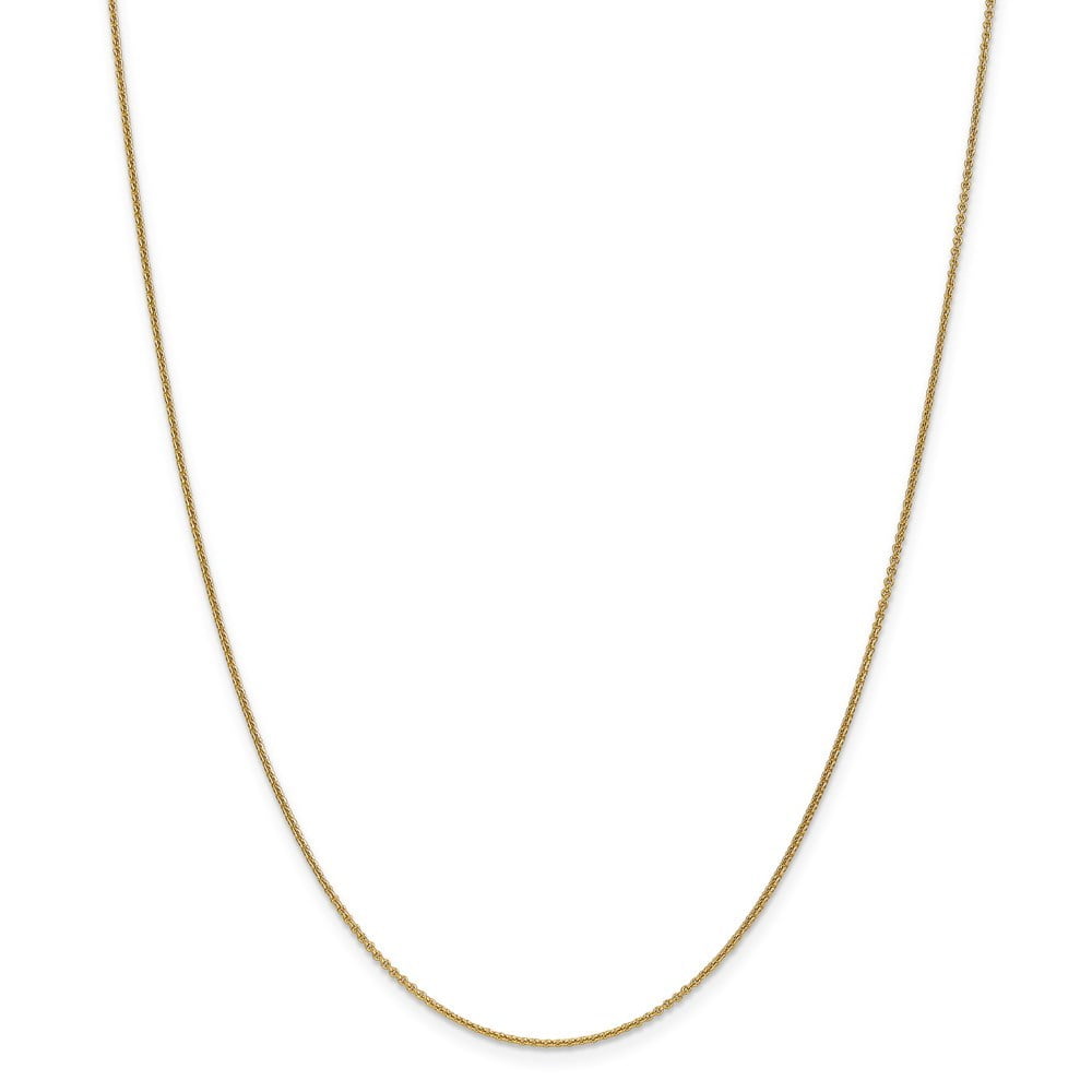 14k Yellow Gold Solid Polished 1mm Cable Chain Necklace 16 Inch Lobster ...