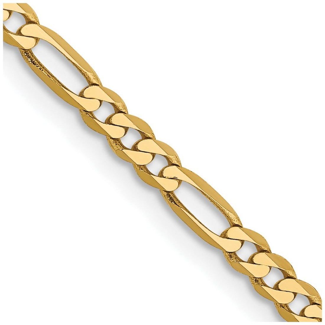 14k Yellow Gold Solid Polished 2.75mm Flat Figaro Chain Necklace 22 ...