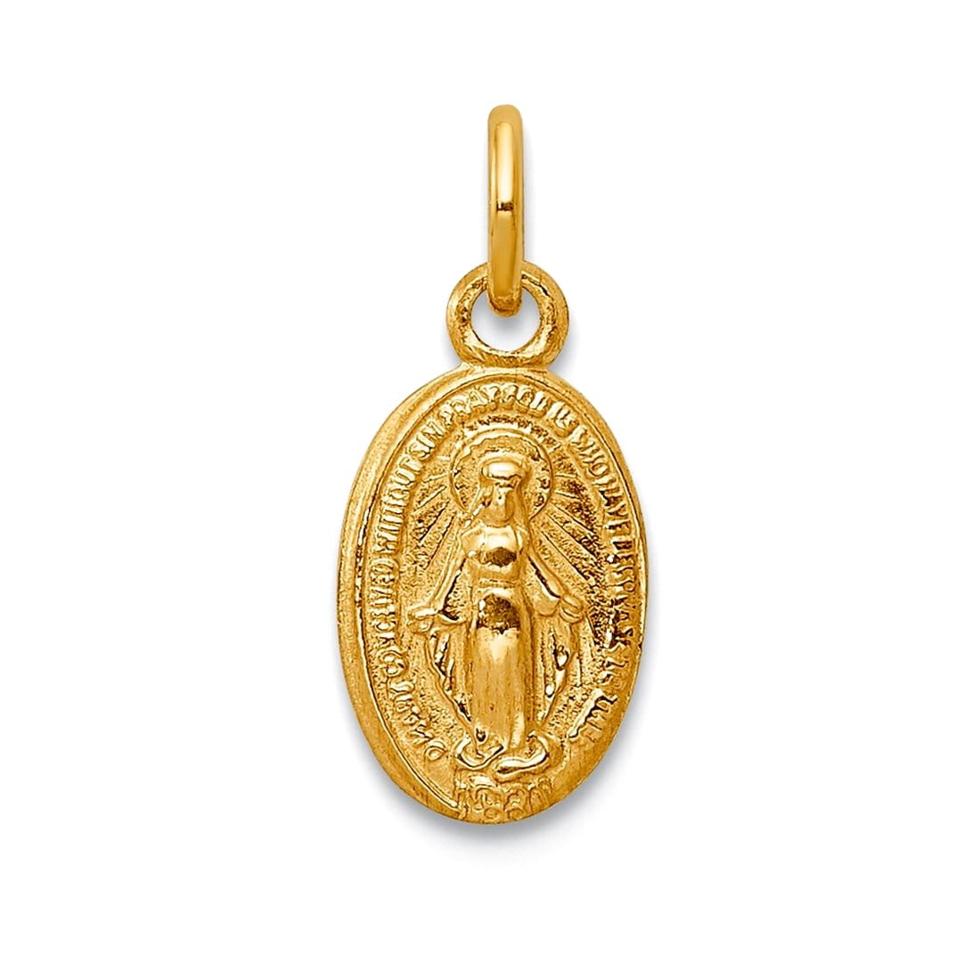 14k Yellow Gold Solid Polished Immaculate Conception Medal Charm 9x6mm ...