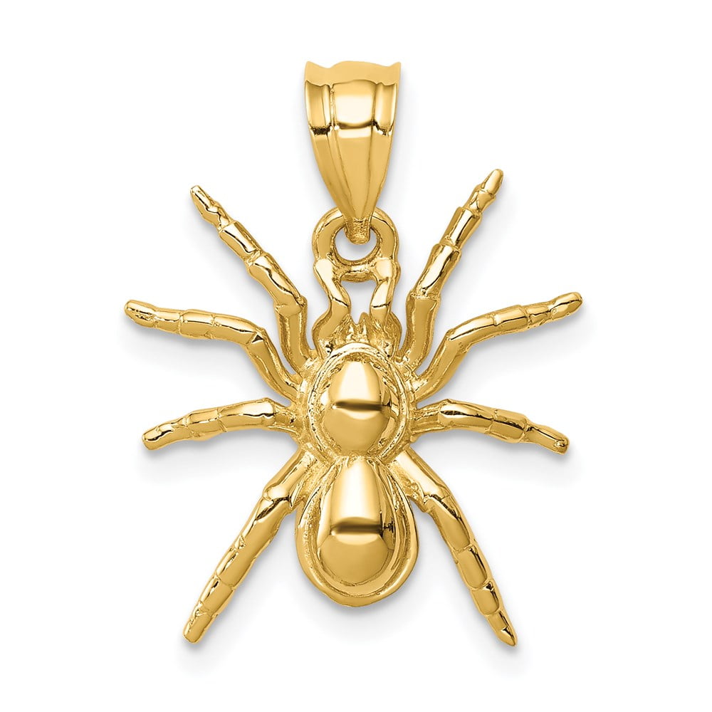 14k Yellow Gold Spider Pendant Fine Jewelry For Women Gifts For Her ...