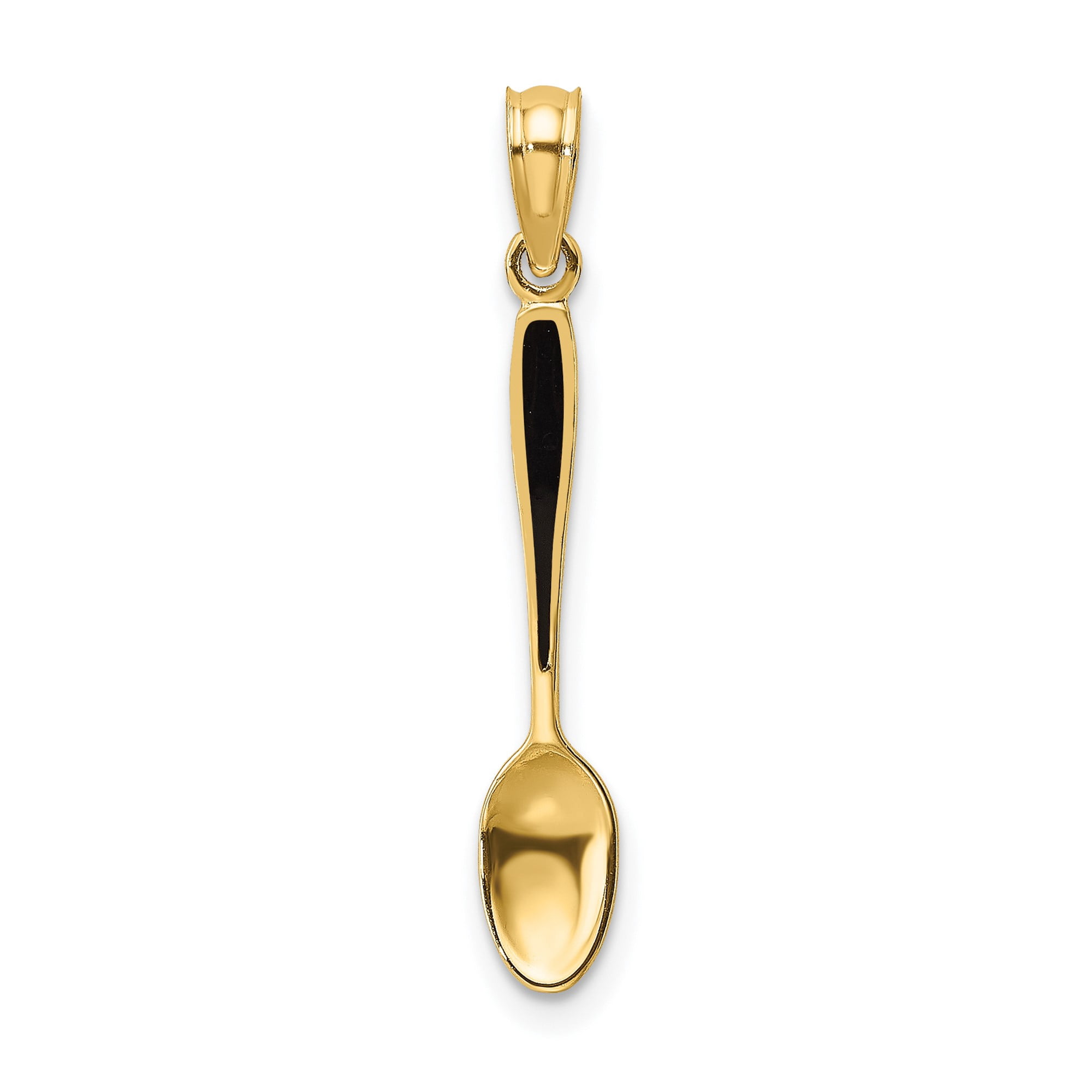 14k Yellow Gold Spoon Pendant Charm for Women or Unisex Wear, Miniature ...