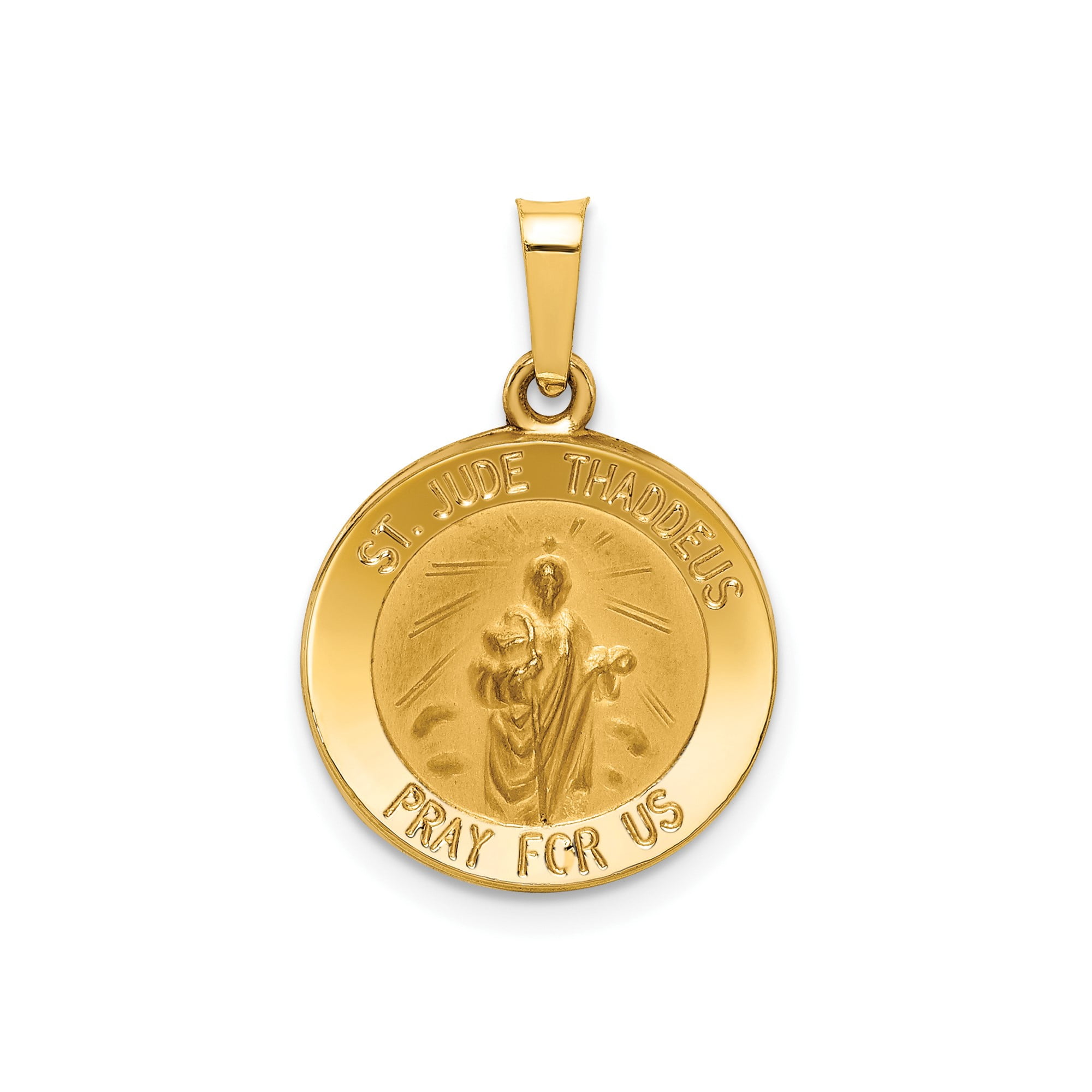 14k Yellow Gold St Jude Thaddeus Pendant Necklace for Men or Women ...