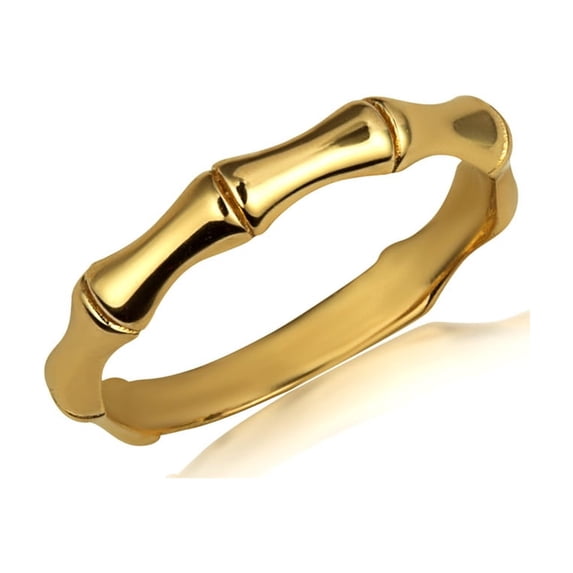 14k Yellow Gold Stackable Bamboo Band Ring (Size 6.5) - Walmart.com