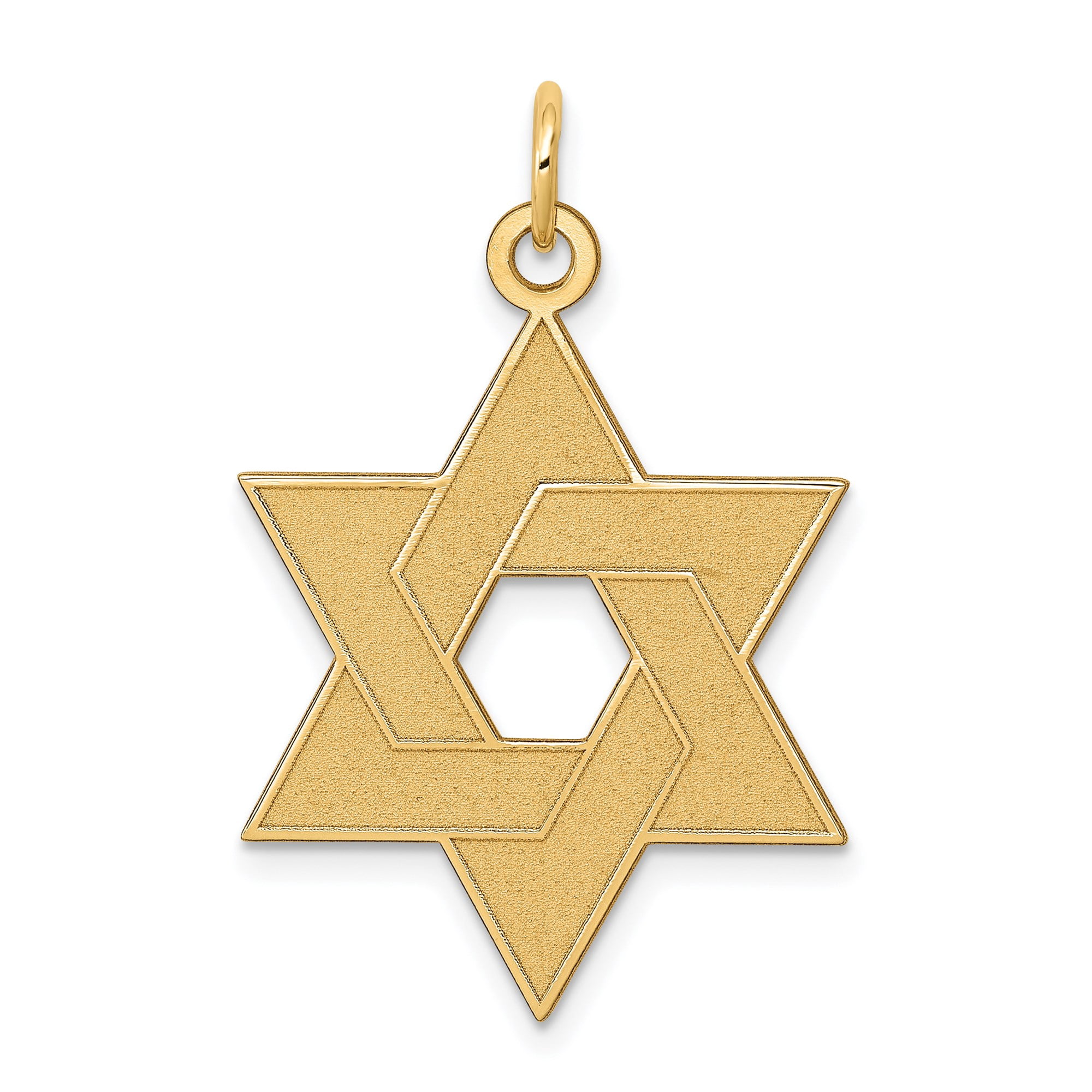 14k Yellow Gold Star of David Pendant with Interlocking Design, Jewish ...