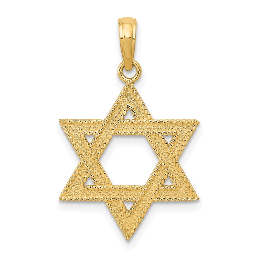 14k Yellow Gold Star of David Jewish Pendant Fine Jewelry For Women ...