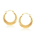 14k Yellow Gold Textured Graduated Twist Hoop Earrings - Walmart.com 14k Yellow Gold Textured Graduated Twist Hoop Earrings - Walmart.com