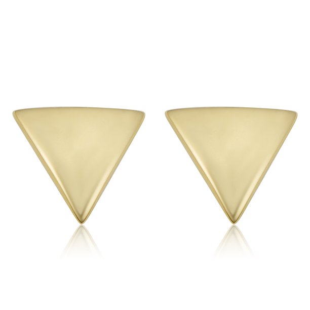 KoolJewelry 14k Yellow Gold Triangle Stud Earrings - Walmart Business ...