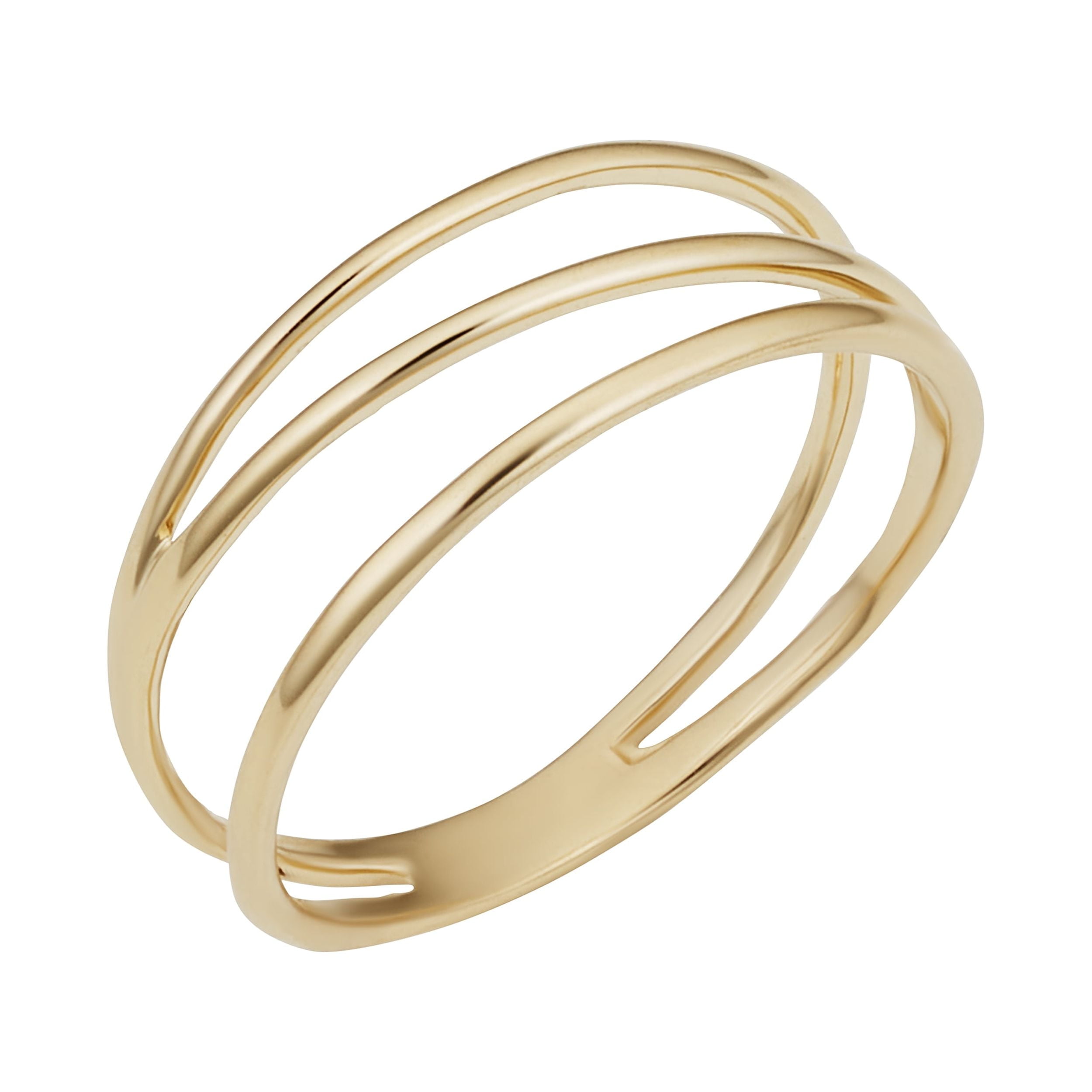 Au Naturale 14k Yellow Gold Triple Band Ring - Walmart.com