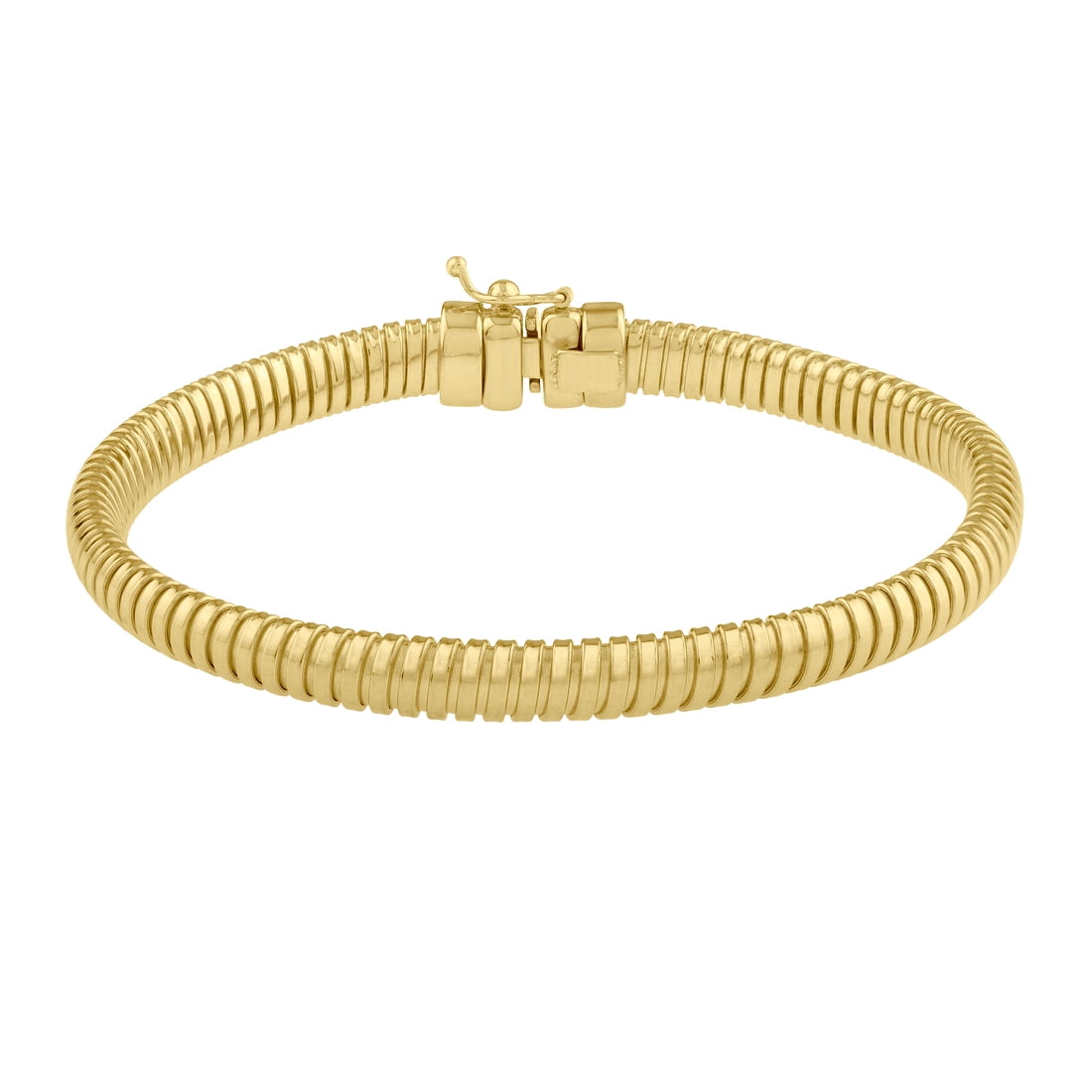 14k Yellow Gold Tubogas Bracelet With Box With Figure 8 Clasp 7 Inch ...