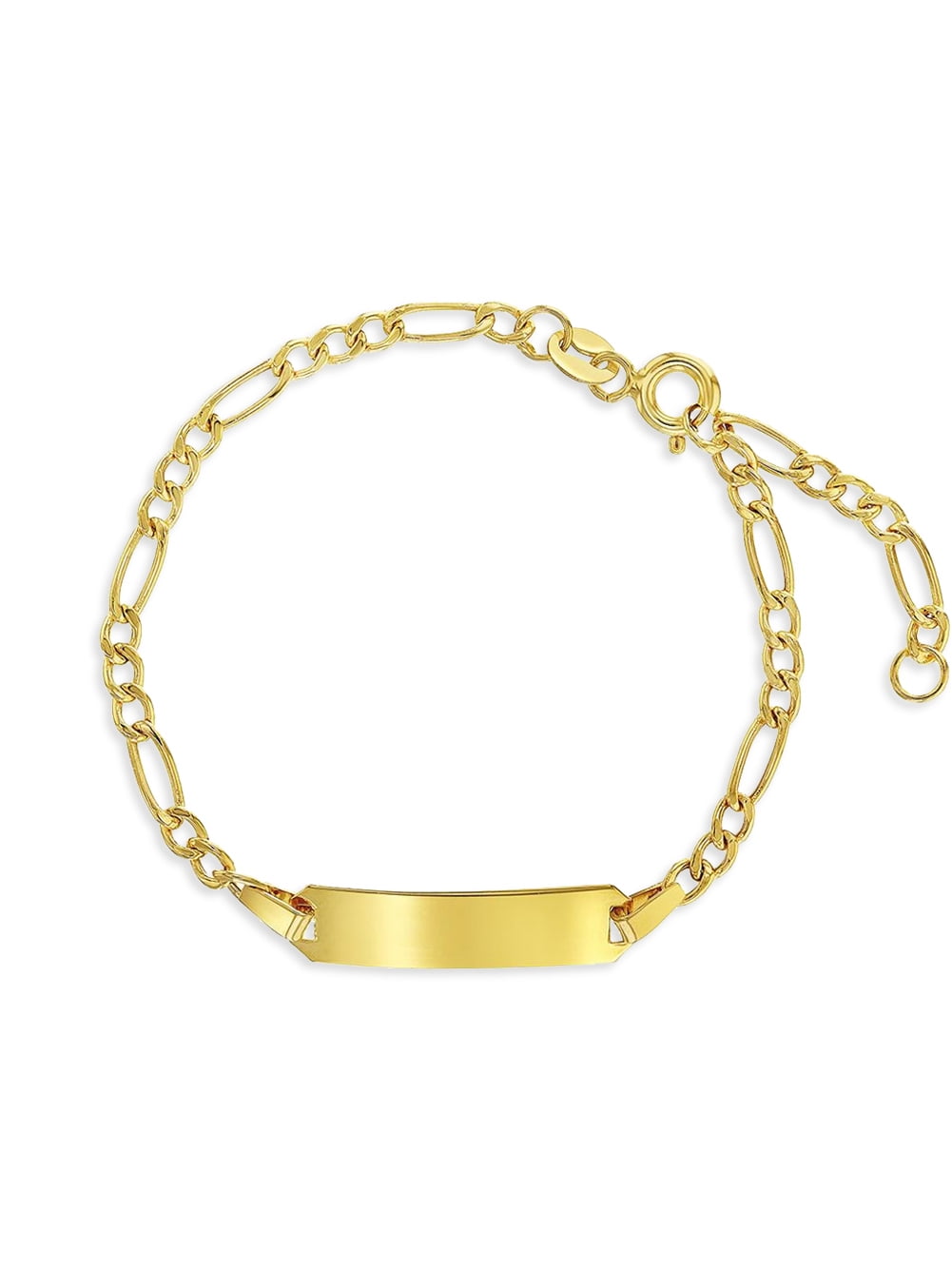 14k Yellow Gold Unisex Adjustable ID Bracelet Engravable Identification ...