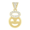 14k Yellow Gold Womens Cubic-Zirconia Angel Smiley Face Fashion Charm ...
