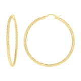 14k Yellow Gold Womens Diamond-Cut Spotted Patterned Fancy Hoop ...