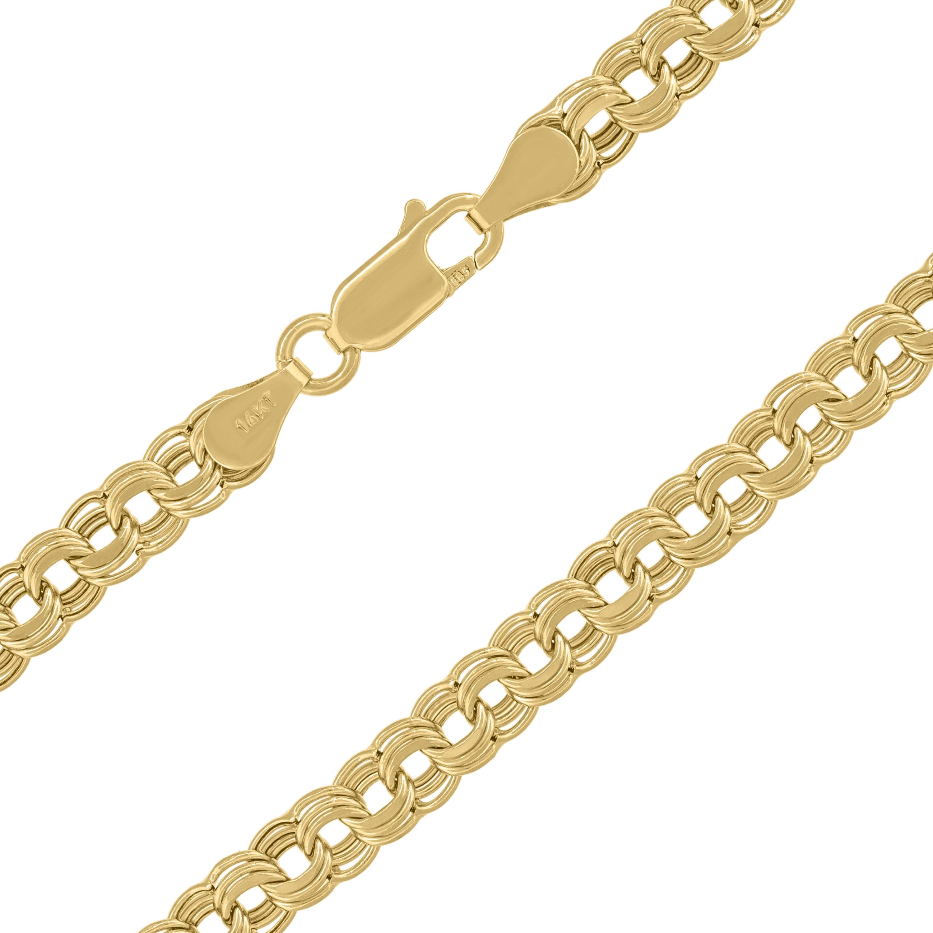 14k Yellow Gold Womens Polished Finish Double Oval Link Necklace Size ...