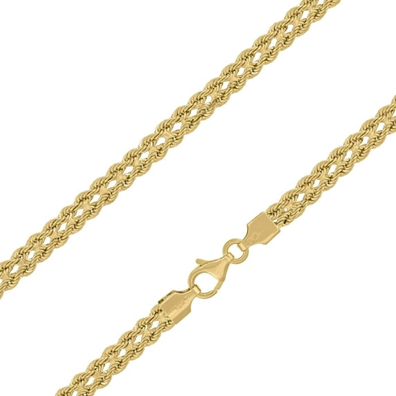 14k Yellow Gold Womens Polished Finish Double Rope Necklace Size 18 ...