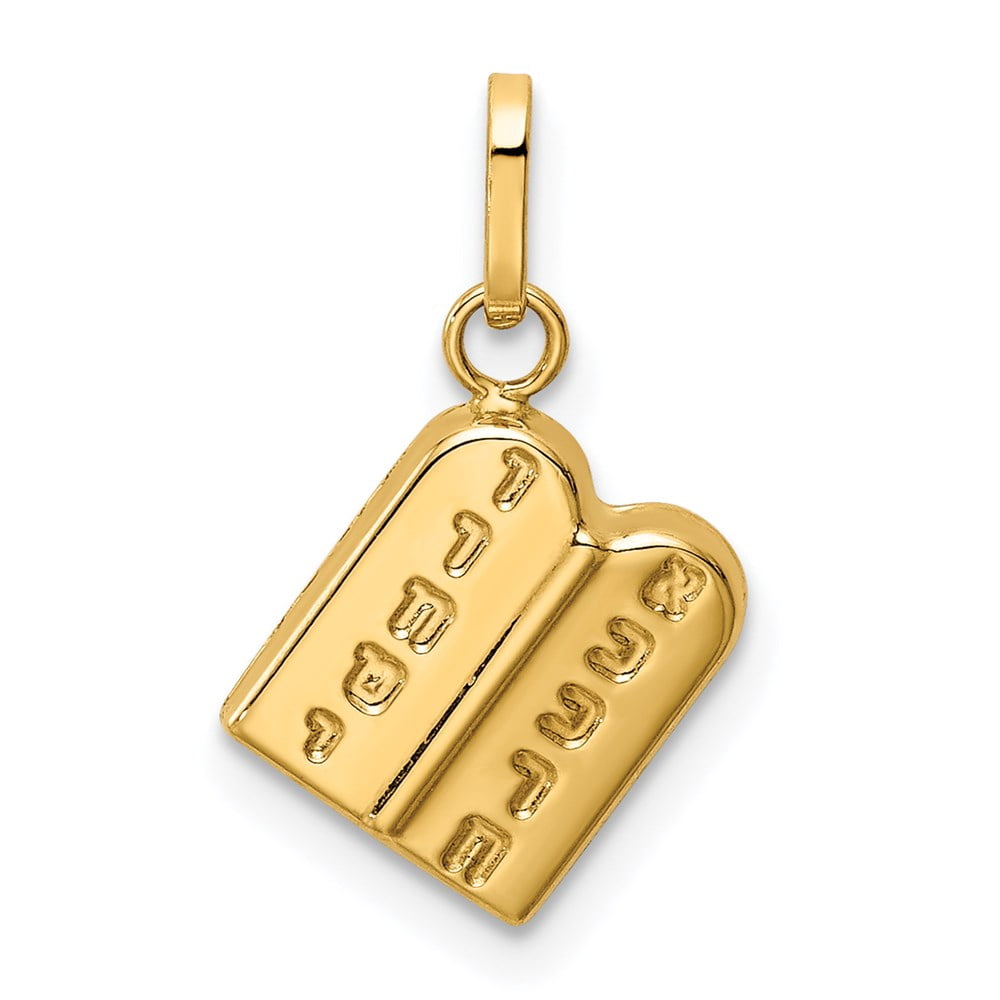 14k Yellow Gold the Ten Commandments Charm Pendant Fine Jewelry For ...