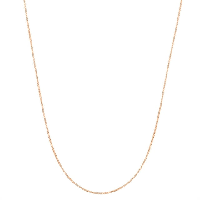 14k rose gold plated silver adjustable box chain - Walmart.com