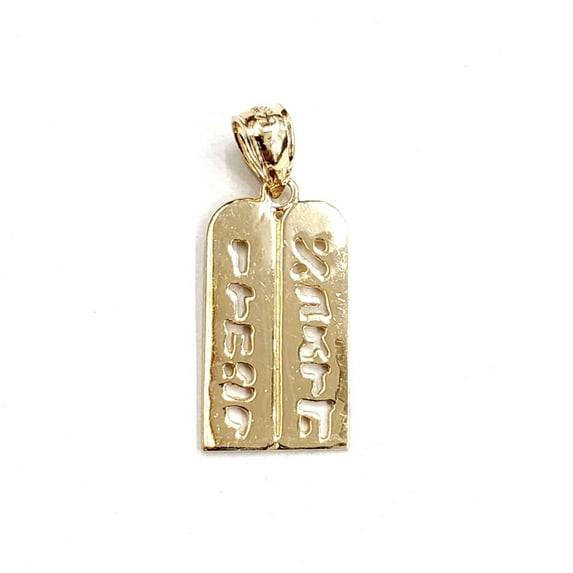 14k yellow gold tablets of law ten commandments Jewish Israel torah ...